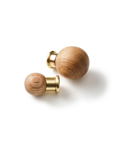Natural Oak Knob, Brass – MG&Co.