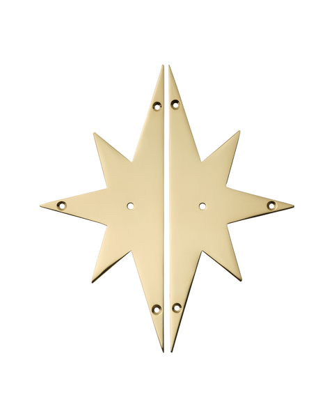Pair of Star Backplates, Polished Brass – MG&Co.